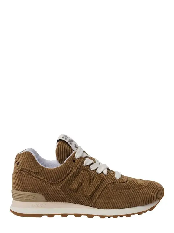 NEW BALANCE 574 Striped Velvet Sneakers - Cinnamon