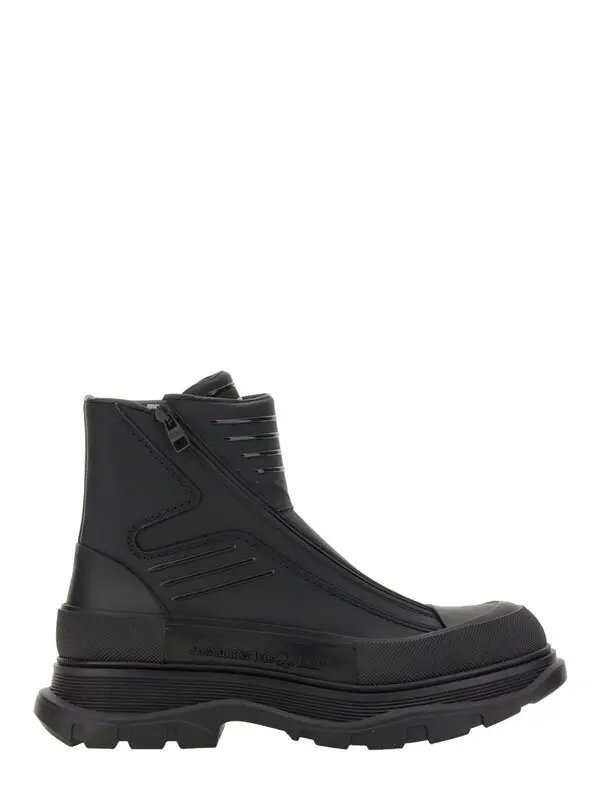 Alexander McQueen Tread Slick Motorcycle Boot - Black