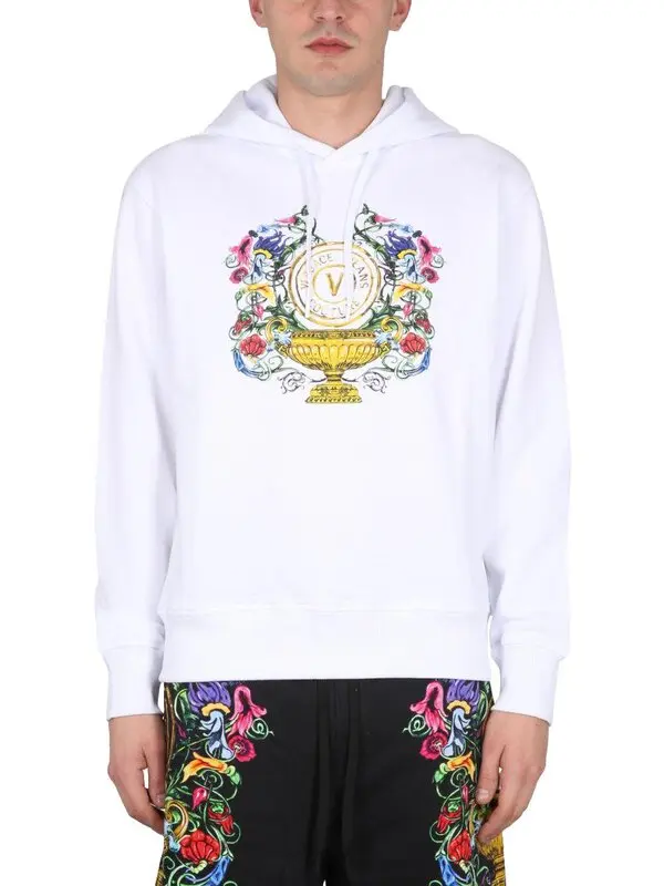 Versace Logo Print Sweatshirt - White