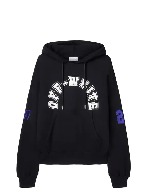 Off White Hooded Sweatshirt - Black