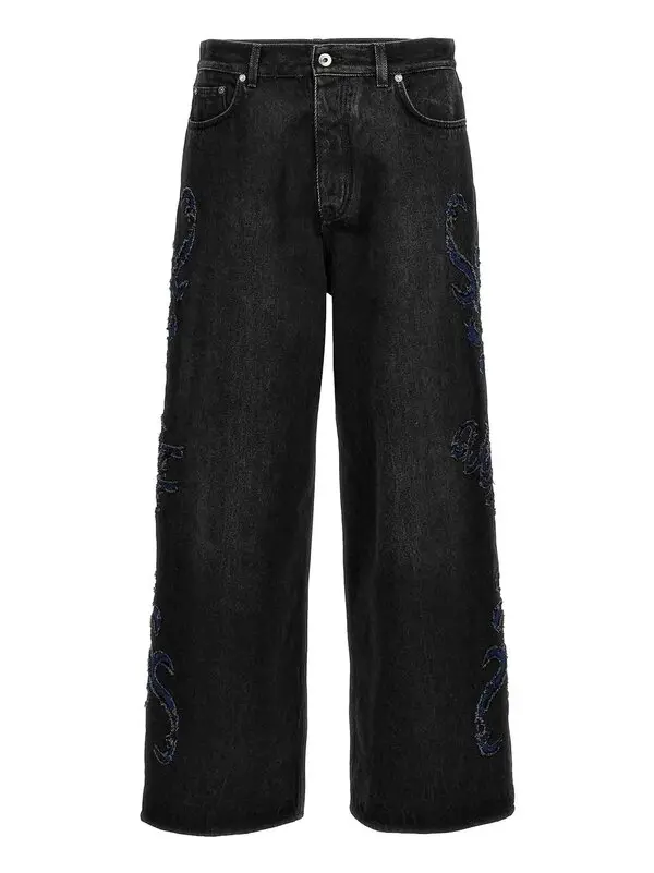 Off-White Denim Flared Jeans - Black