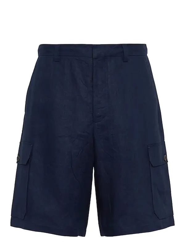 Prada Linen Bermuda - Blue
