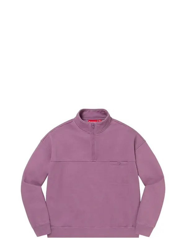 Supreme Washed Half Zip Pullover - Purple