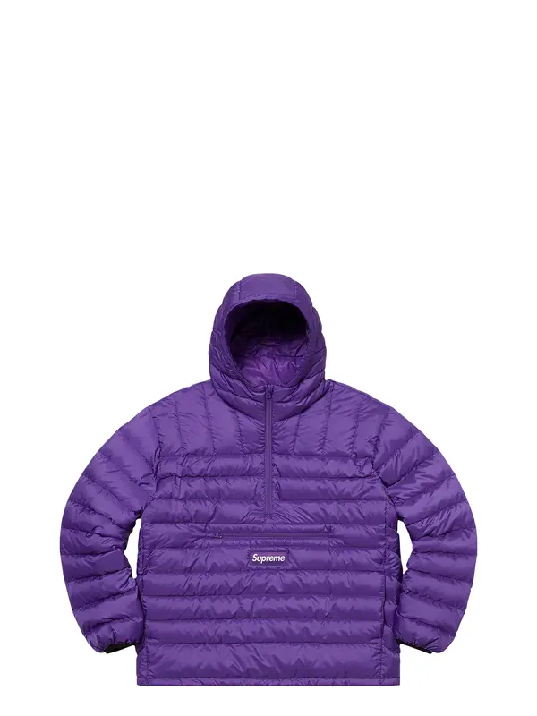 Supreme Micro Down Half Zip Hooded Pullover - Purple