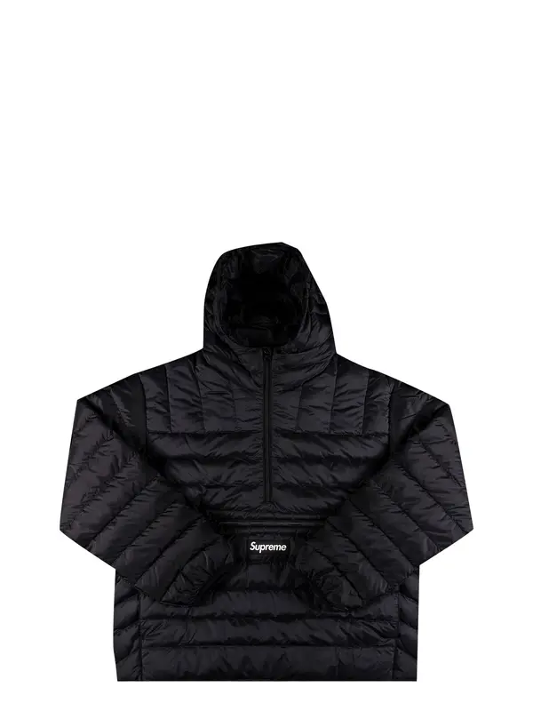 Supreme Micro Down Half Zip Hooded Pullover - Black