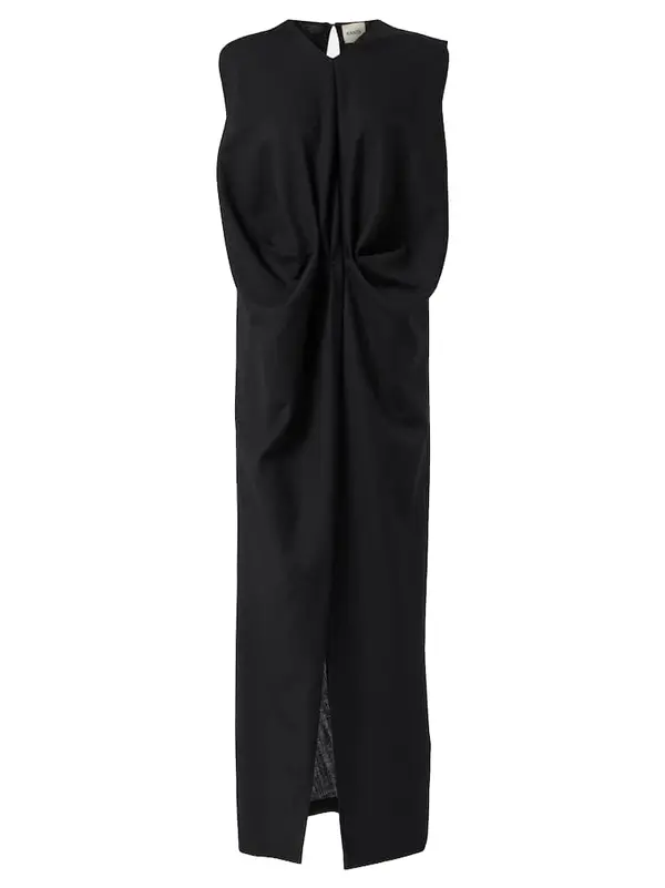 Khaite Niel Wool And Mohair Maxi Dress - Black