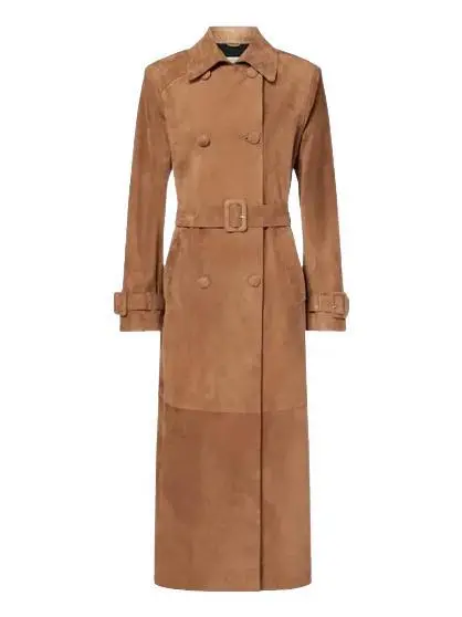 Nour Hammour Tate Leather Trench Coat - Brown