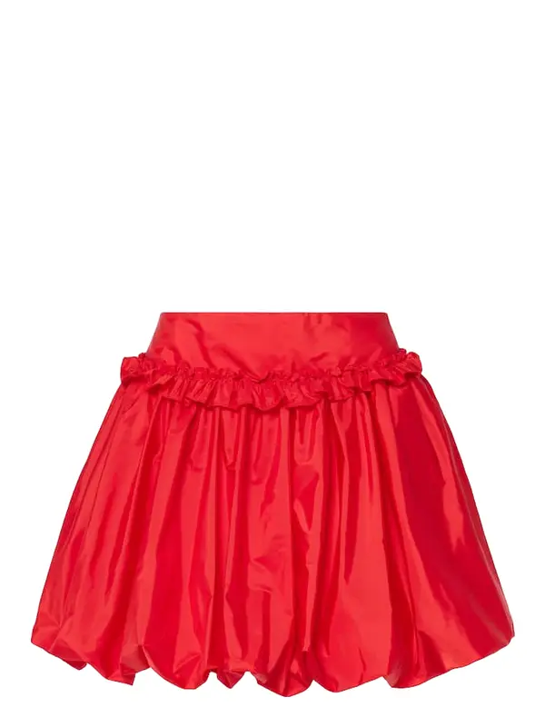 Simone Rocha Gathered Taffeta Mini Skirt - Red