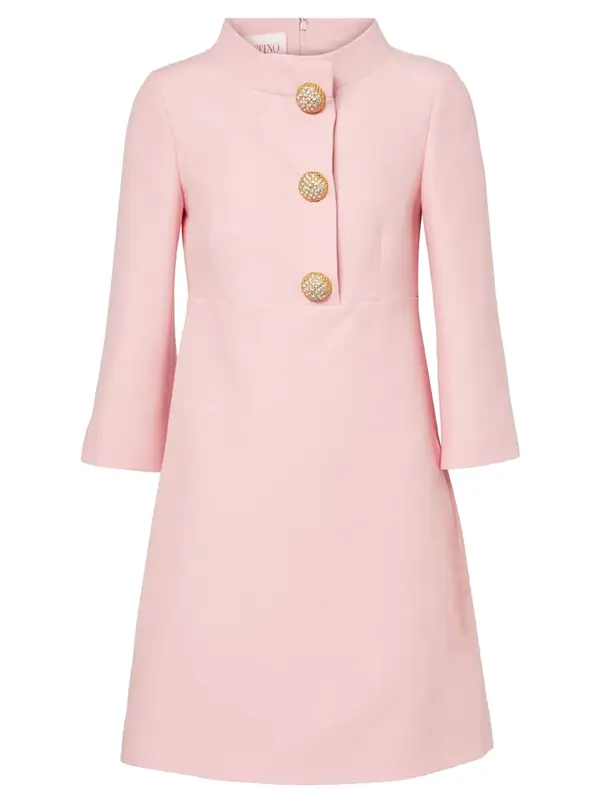 Valentino Garavani Crepe Couture Embellished Minidress - Pink