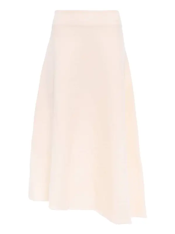 JIL SANDER High-rise Virgin Wool Midi Skirt - White