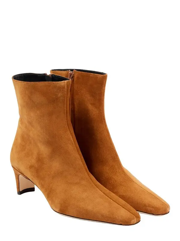 Staud Wally 55 Suede Ankle Boots - Brown