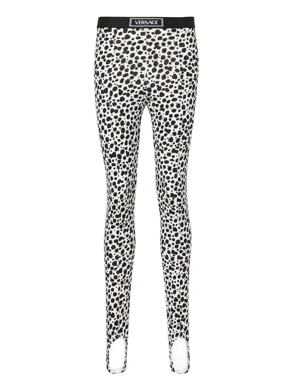 Versace Leopard-print Leggings - Neutrals