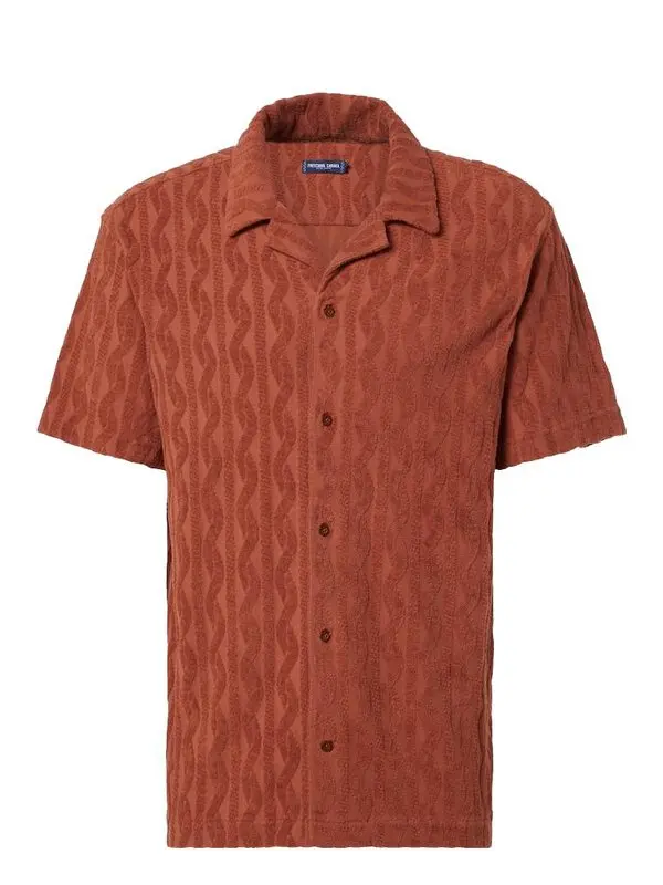 Frescobol Carioca Roberto Cotton Bowling Shirt - Brown