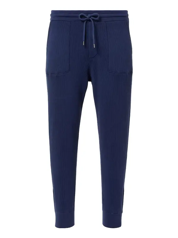Brunello Cucinelli Cotton Jersey Sweatpants - Blue