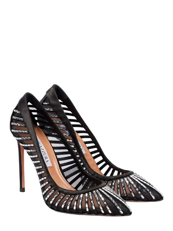 AQUAZZURA Passions Crystal 105 Pumps - Black