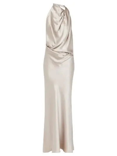 THE SEI Draped Silk Gown - Beige