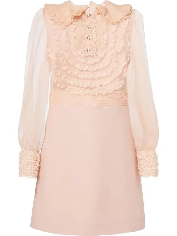 Valentino Garavani Embroidered Mini Dress - Pink