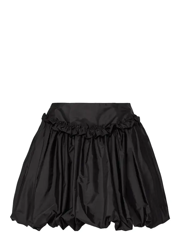 Simone Rocha Gathered Taffeta Miniskirt - Black
