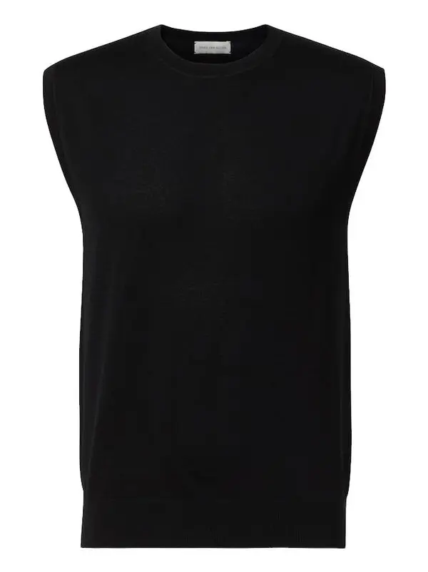 Dries Van Noten Cotton Sweater Vest - Black