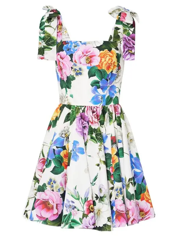 Dolce & Gabbana Floral Cotton Poplin Minidress - Multicoloured
