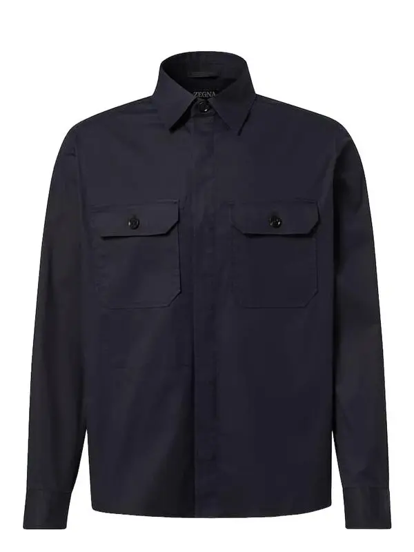 Zegna Cotton-blend Shirt - Blue