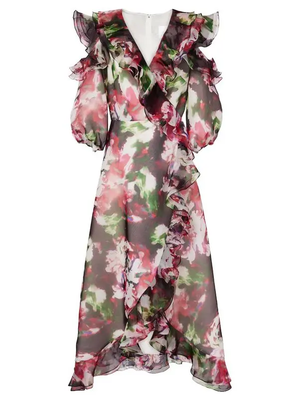 Costarellos Aria Ruffled Maxi Dress - Red