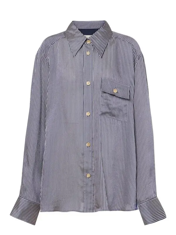 Khaite Yatty Striped Shirt - Blue