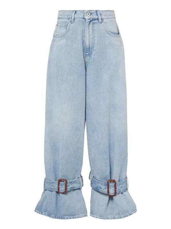 JW Anderson Buckle-detail Wide-leg Jeans - Blue