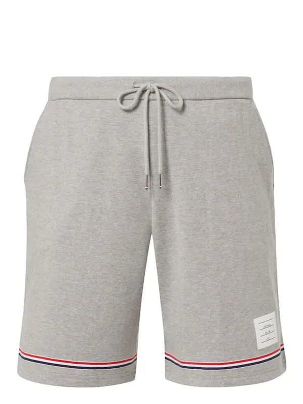 Thom Browne Striped Cotton Shorts - Grey