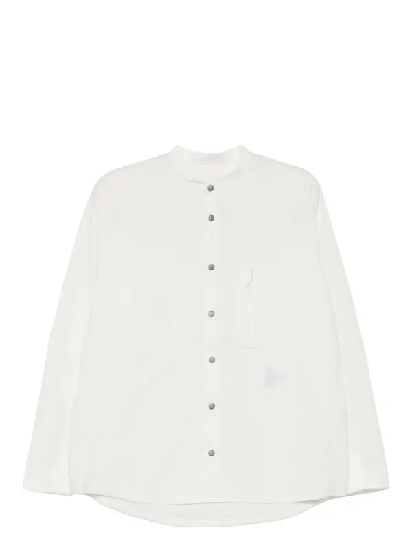 AND WANDER Band-collar Shirt - White