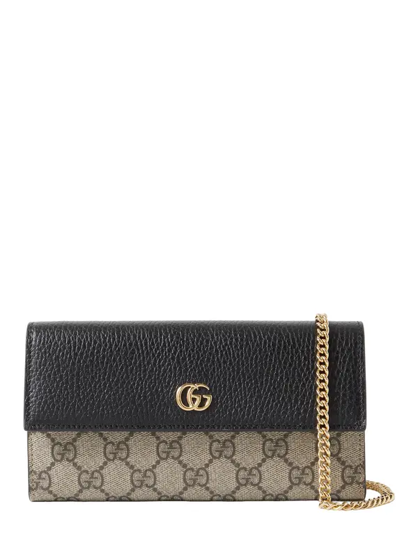 Gucci Net Sustain Gg Marmont Petite Shoulder Bag - Black