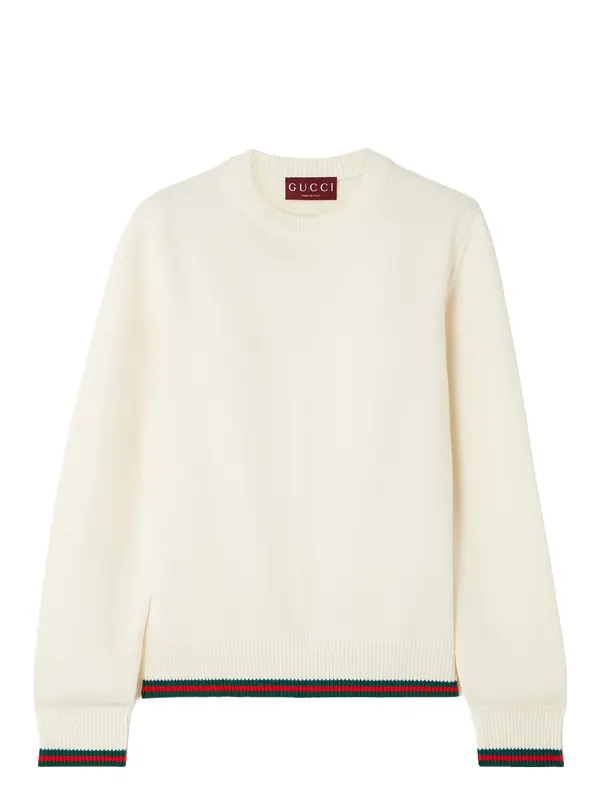 Gucci Striped Wool And Cashmere-blend Sweater - Ivory