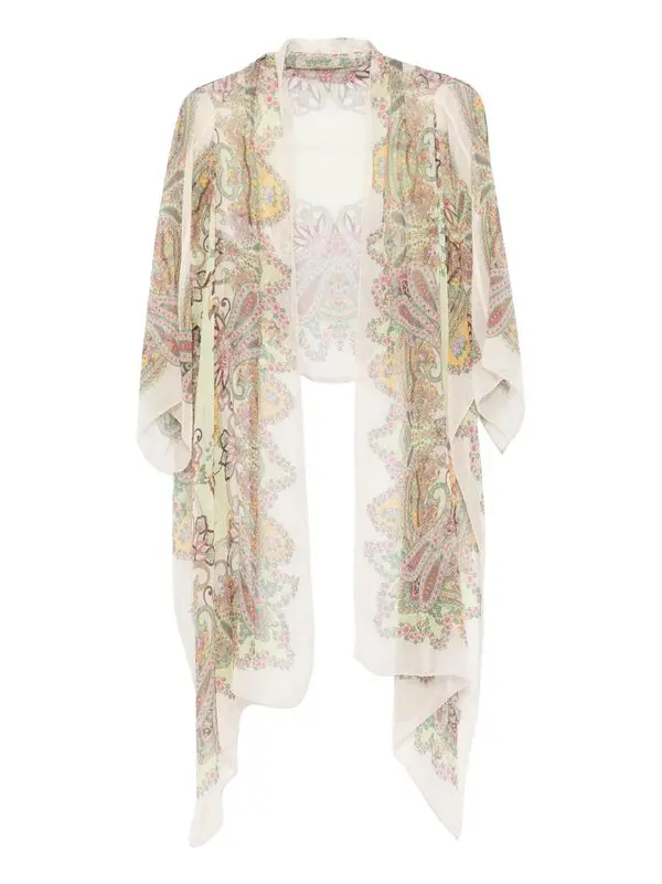 Etro Paisley-print Silk Cape - Green