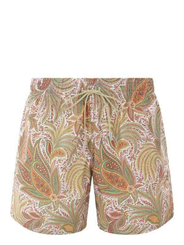 Etro Paisley-print Swim Shorts - Green