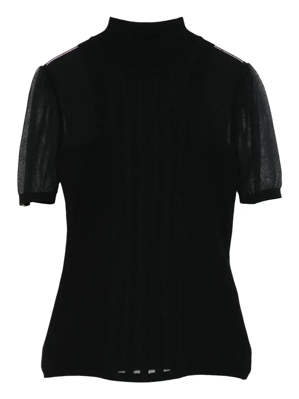 Elisabetta Franchi High-collared Top - Black