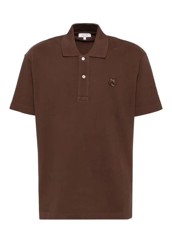 Maison Kitsuné Bold Fox Head Comfort Polo Shirt - Brown