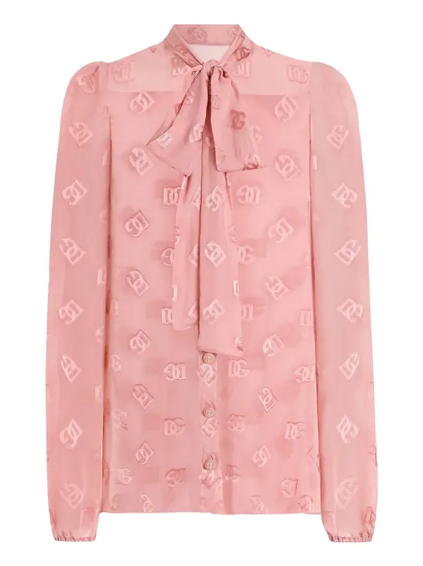 Dolce & Gabbana Dna Logo Devoré Shirt - Pink