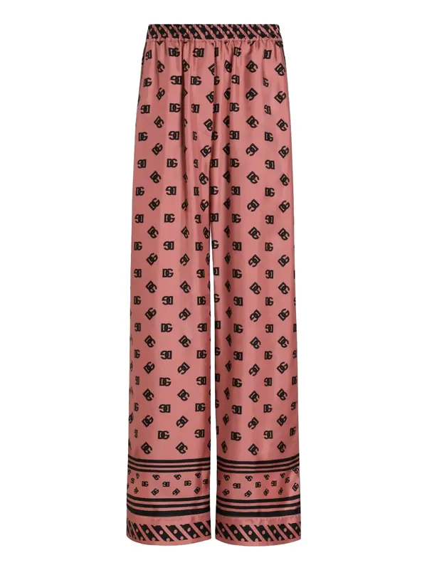 Dolce & Gabbana Logo-print Palazzo Pants - Pink