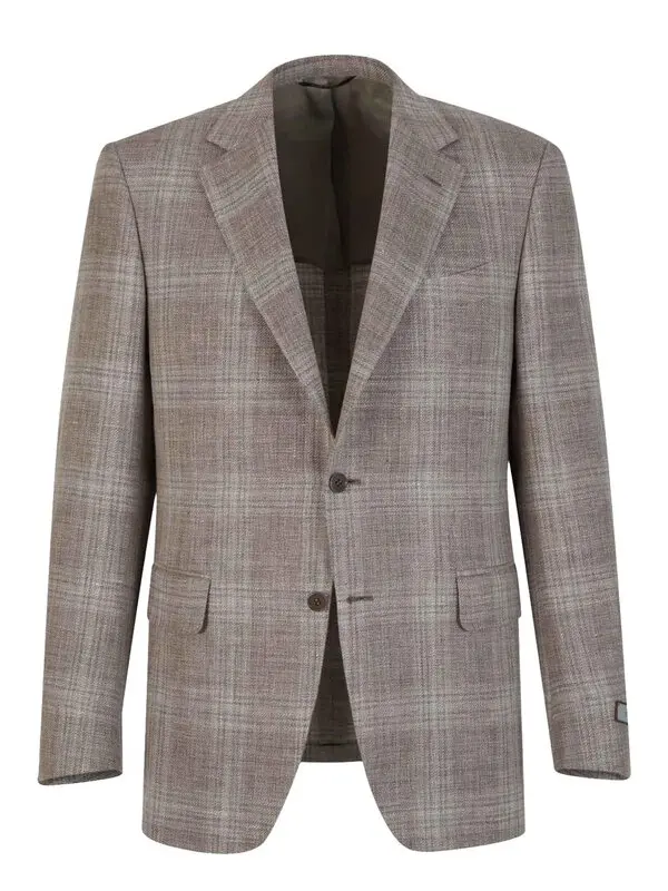 Canali Checked Blazer - Neutrals