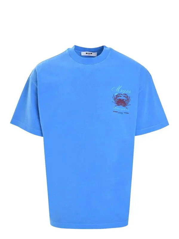 MSGM Logo-print T-shirt - Blue