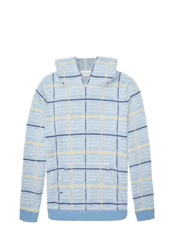 GOD'S TRUE CASHMERE Checked Hoodie - Blue