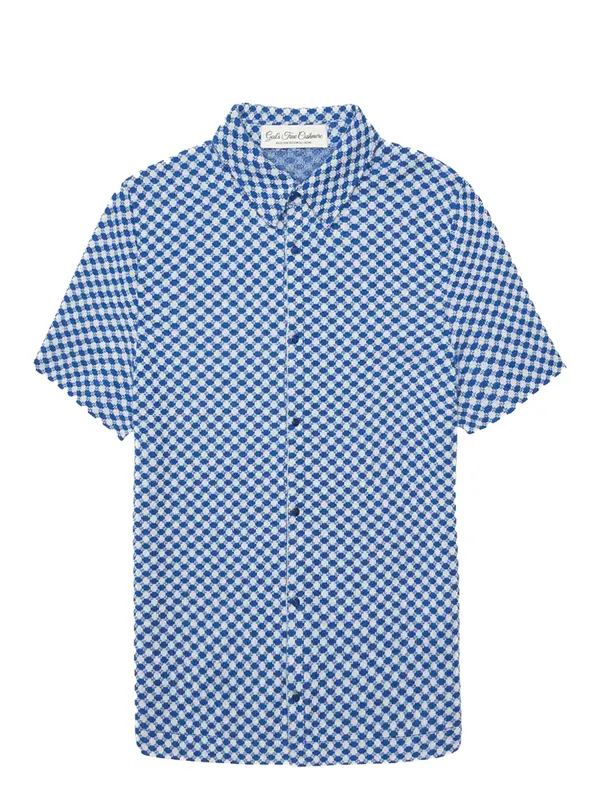 GOD'S TRUE CASHMERE Dot Knit Shirt - Blue