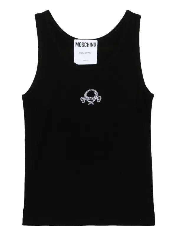 Moschino Embroidered Tank Top - Black