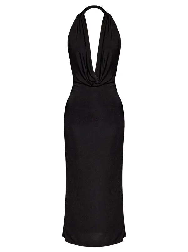 MISBHV Cowl-neck Midi Dress - Black