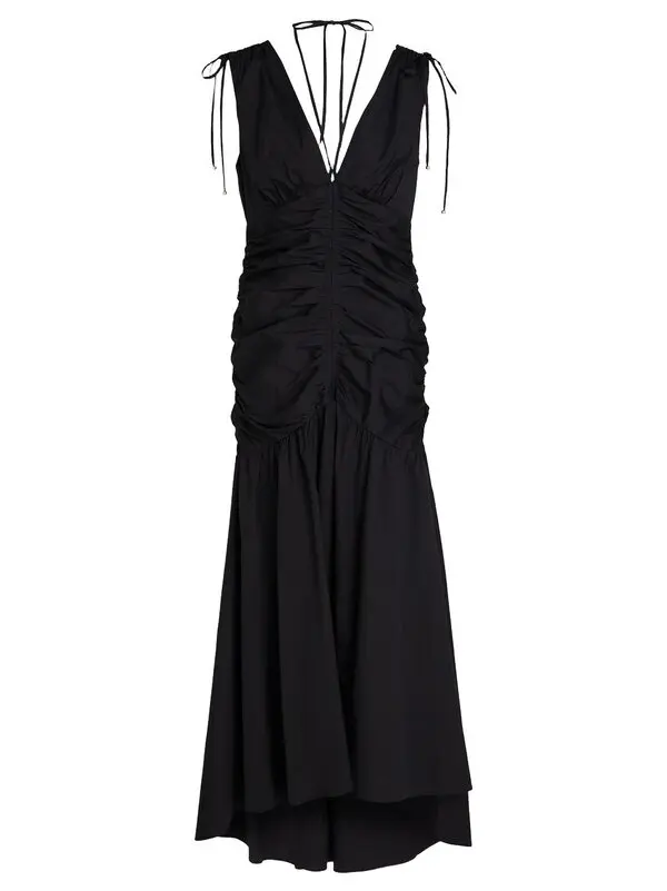 Veronica Beard Perrin Ruched Maxi Dress - Black