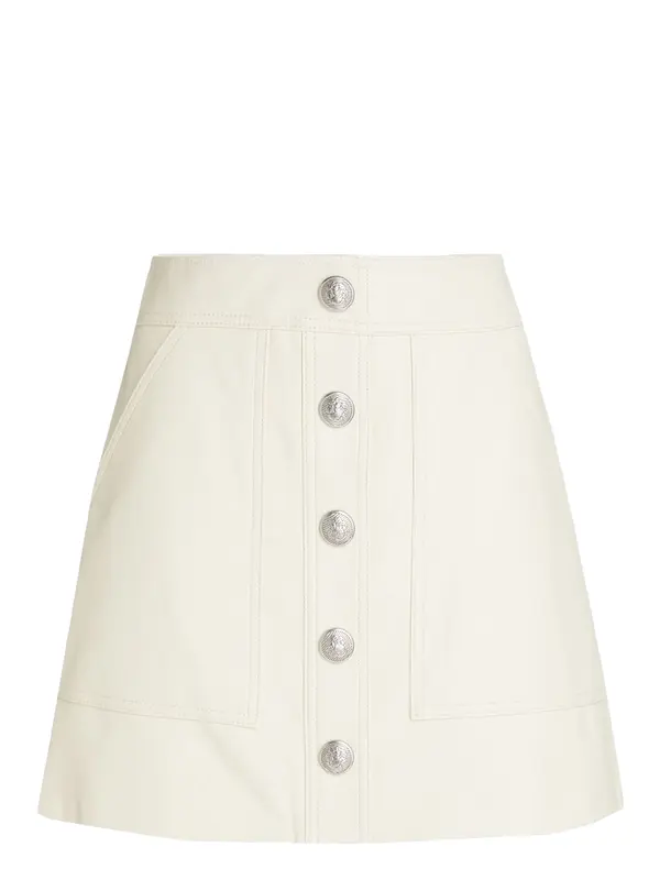 Veronica Beard Arez Button-embellished Mini Skirt - Ecru