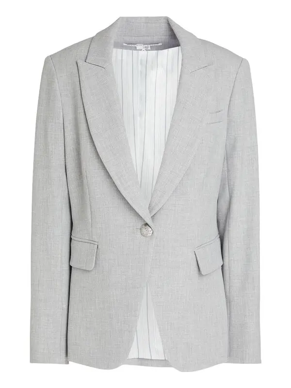 Veronica Beard Cutaway Dickey Crepe Blazer - Light Gray