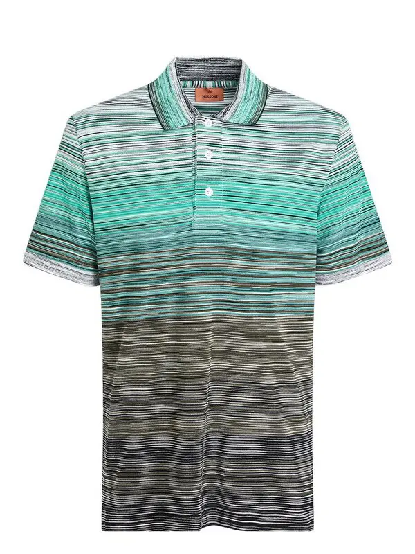 Missoni Spacedyed Cotton Polo Shirt - Turquoise