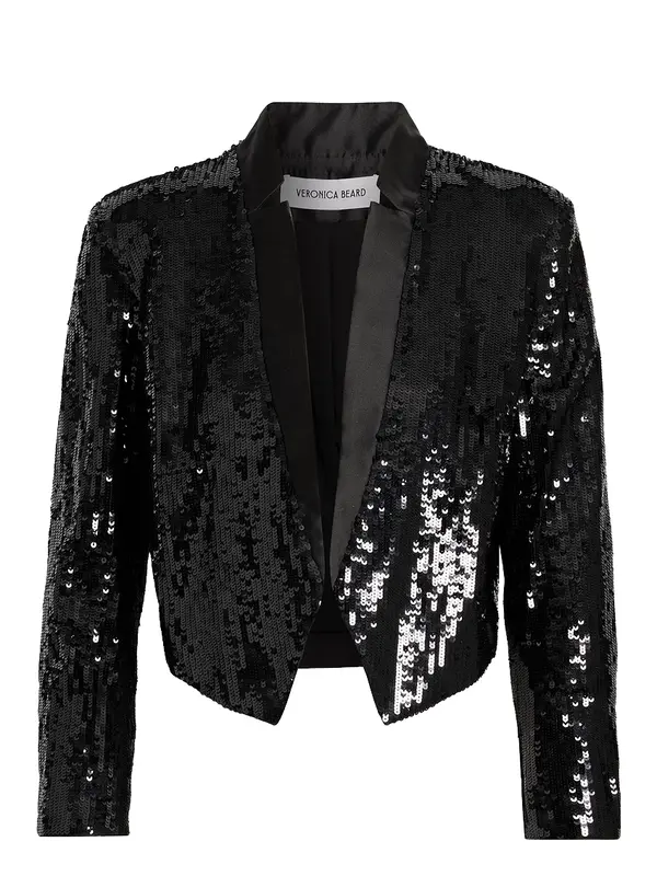 Veronica Beard Delony Sequined Jacket - Black