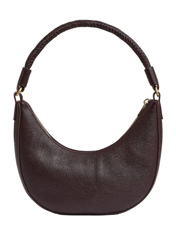 REISS Wallace Suede And Leather Shoulder Bag - Oxblood